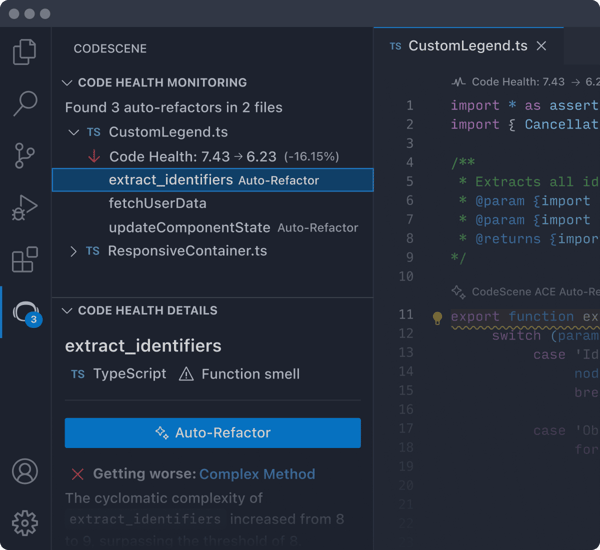 Fix and Prevent Tech Debt inside your IDE | CodeScene IDE Extension